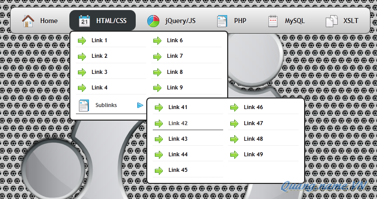 Multilevel CSS3 Metal Navigation with icons